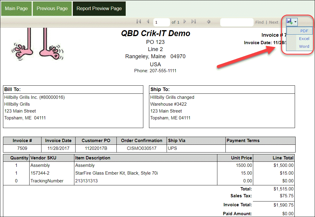 How do I print a copy of an invoice from my vendor? (for customer users ...